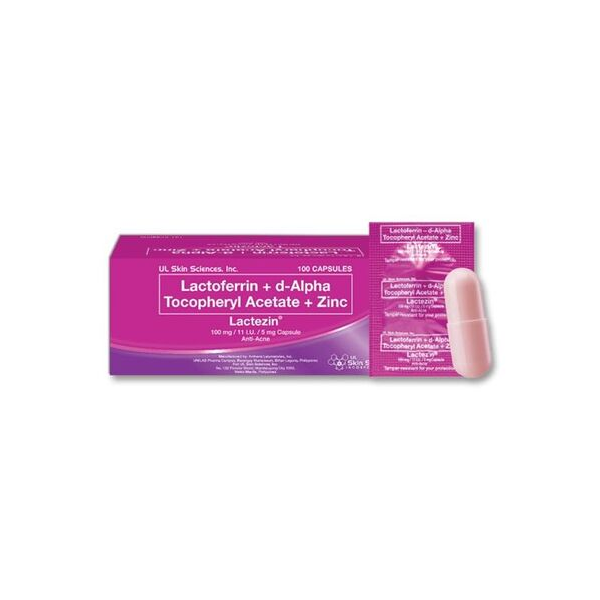 LACTEZIN Lactoferrin / D-Alpha Tocopheryl Acetate / Zinc 100mg / 11IU ...
