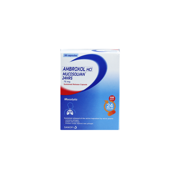 MUCOSOLVAN 24HRS Ambroxol Hydrochloride 75mg Sustained Release Capsule ...