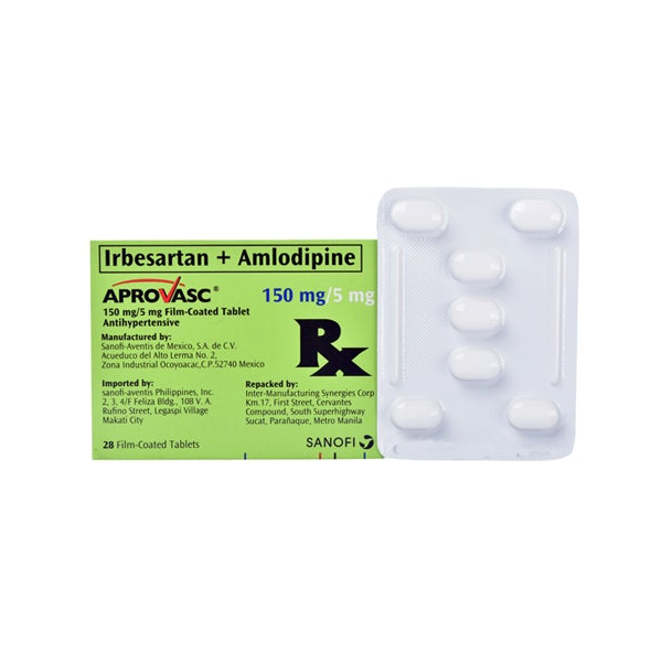 APROVASC Irbesartan / Amlodipine 150mg / 5mg Film-Coated Tablet 1's ...