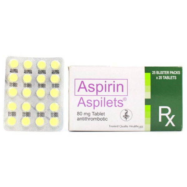 ASPILETS Aspirin 80mg Tablet 1's price in the Philippines | MedsGo Pharmacy