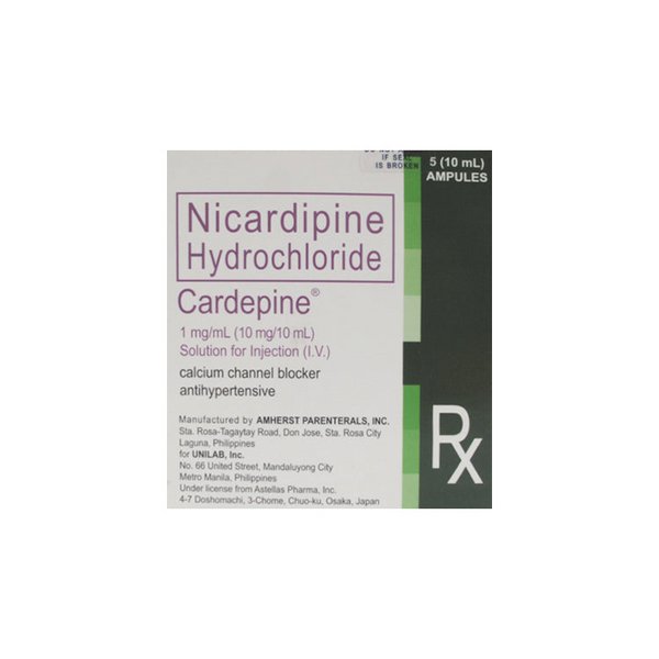 CARDEPINE Nicardipine Hydrochloride 1mg / mL (10mg / 10mL) Solution for ...