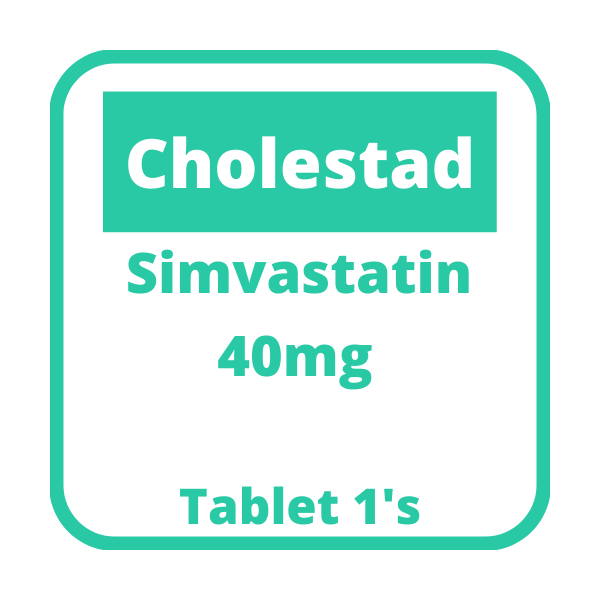 CHOLESTAD Simvastatin 40mg Film-Coated Tablet 1's price in the ...