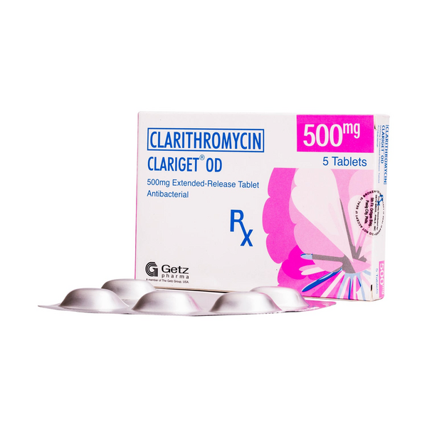 Buy Clariget od clarithromycin 500mg extended-release tablet 1's online ...
