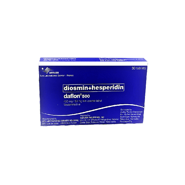 DAFLON 500 Diosmin / Hesperidin 450mg / 50mg Film-Coated Tablet 1's ...