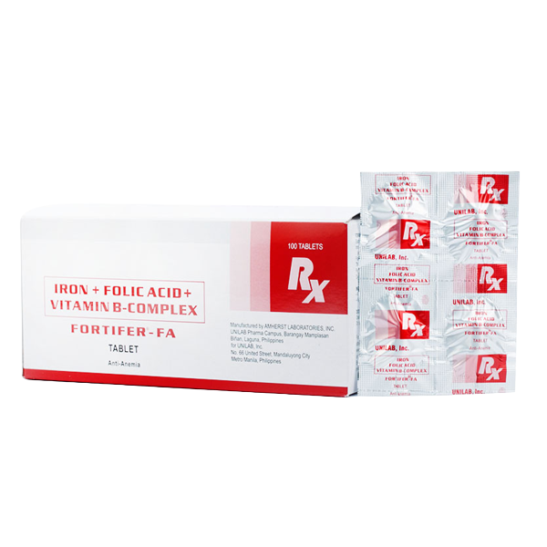 FORTIFER-FA Ferrous Fumarate / Folic Acid / Vitamin B Complex 300mg ...