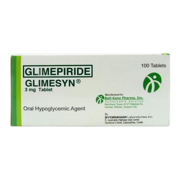 GLIMESYN Glimepiride 3mg Tablet 1's price in the Philippines | MedsGo ...