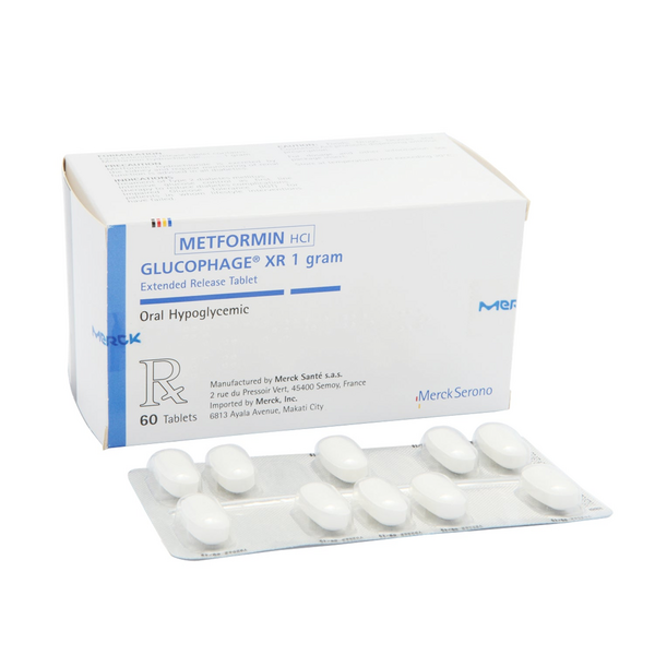 GLUCOPHAGE XR Metformin Hydrochloride 1g Extended-Release Tablet 1's ...
