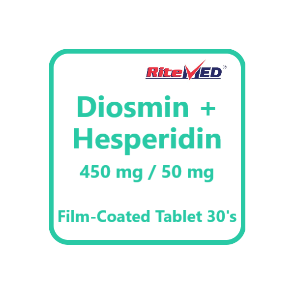 RITEMED Diosmin / Hesperidin 450mg / 50mg Film-Coated Tablet 30's price ...