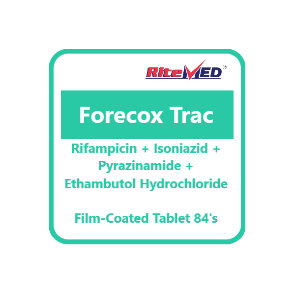 FORECOX TRAC Rifampicin / Isoniazid / Pyrazinamide / Ethambutol Hydrochloride 150mg / 75mg ...