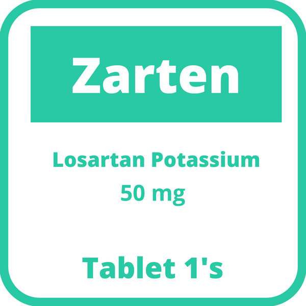 ZARTEN Losartan Potassium 50mg Film-Coated Tablet 1's price in the ...
