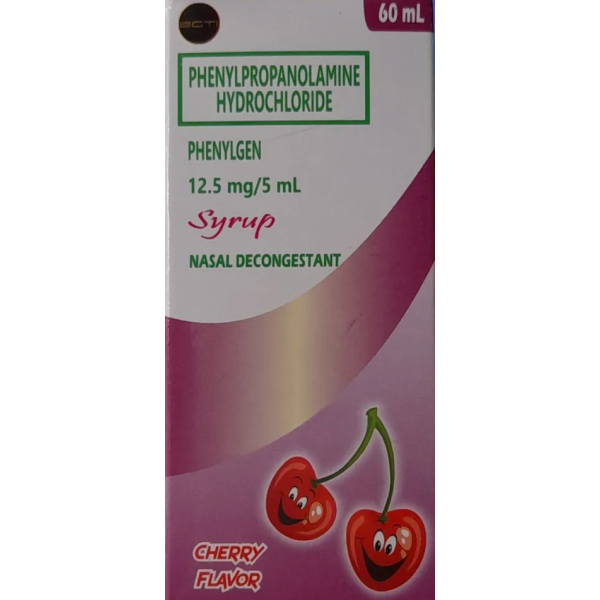 PHENYLGEN Phenylpropanolamine Hydrochloride 12.5mg / 5mL Syrup 60mL ...