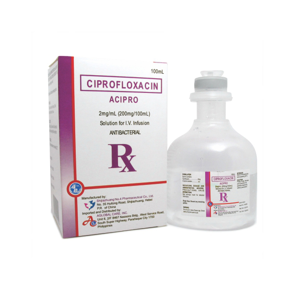 ACIPRO Ciprofloxacin 2mg / mL (200mg / 100mL) Solution for IV Infusion ...