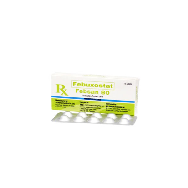 FEBSAN 80 Febuxostat 80mg Film-Coated Tablet 10's price in the ...