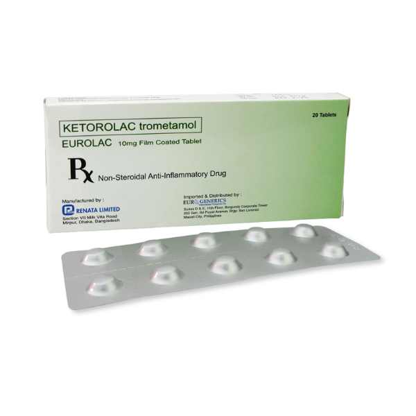EUROLAC Ketorolac Trometamol 10mg Film-Coated Tablet 20's price in the ...