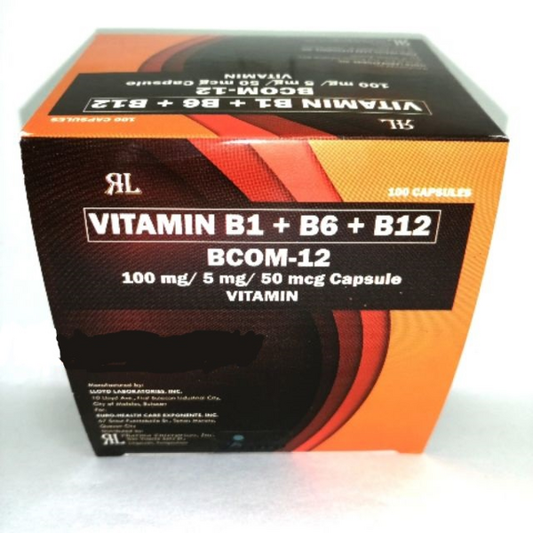 BCOM-12 Vit. B1 / Vit. B6 / Vit. B12 100mg / 5mg / 50mcg Capsule 100's price in the Philippines ...