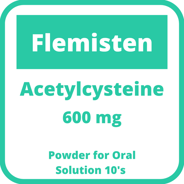 Buy Flemisten acetylcysteine 600mg powder for oral solution 10's online ...