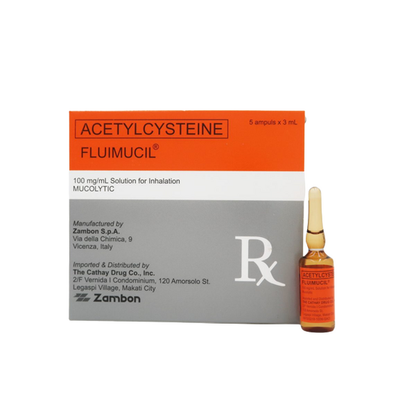 FLUIMUCIL Acetylcysteine 100 mg / mL Solution for Inhalation 3mL 5's ...