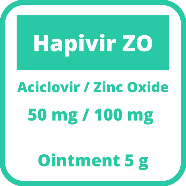 HAPIVIR ZO Aciclovir / Zinc Oxide 50mg / 100mg Ointment 5g price in the ...