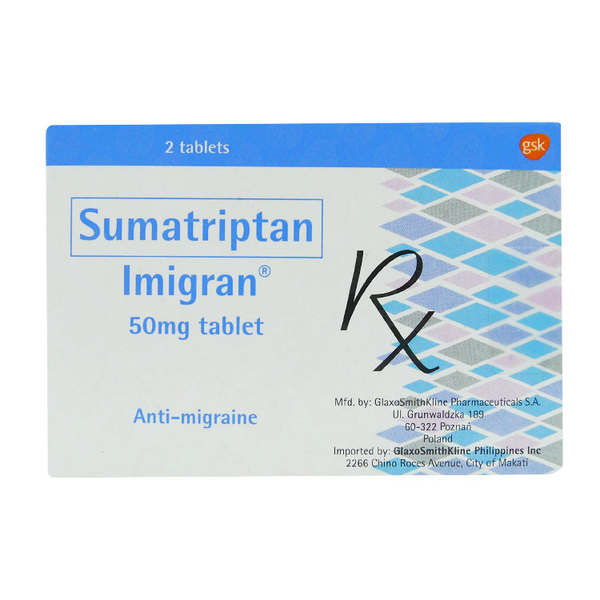 IMIGRAN Sumatriptan 50mg Tablet 1's price in the Philippines | MedsGo ...