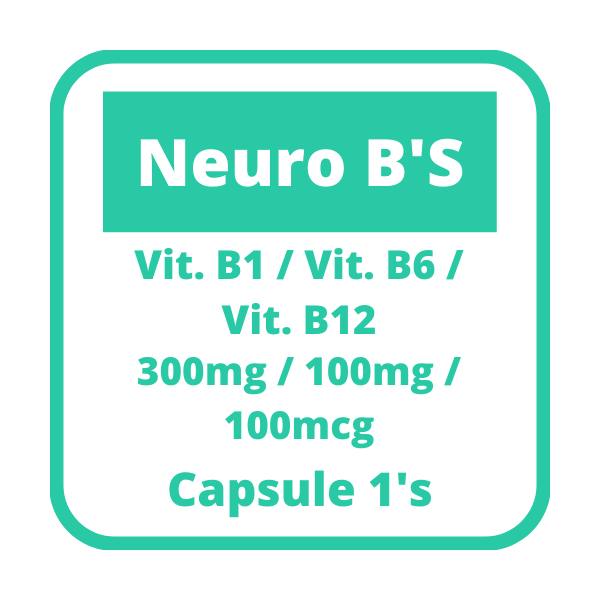 NEURO B'S Vitamin B Complex 300mg / 100mg / 100 mcg Capsule 1's price ...