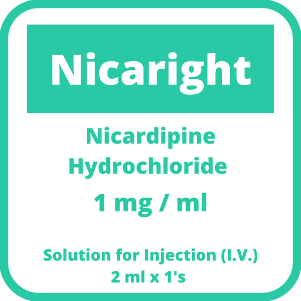 NICARIGHT Nicardipine Hydrochloride 1mg / mL Solution for IV Injection ...