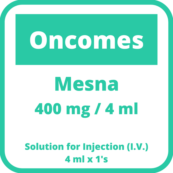 ONCOMES Mesna 100mg / mL (400mg / 4mL) Solution for IV Injection 4mL 1 ...