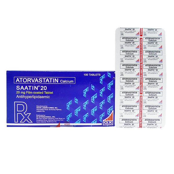 SAATIN 20 Atorvastatin Calcium 20mg Film-Coated Tablet 1's price in the ...