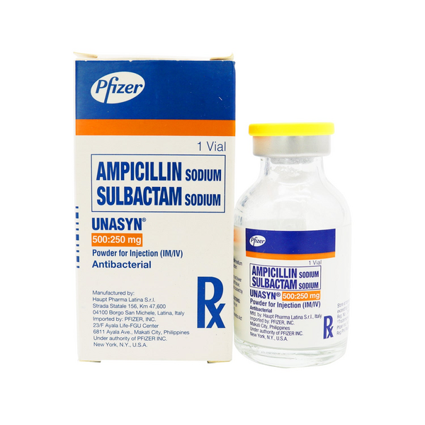 UNASYN Ampicillin Sodium / Sulbactam Sodium 500mg / 250mg per vial ...