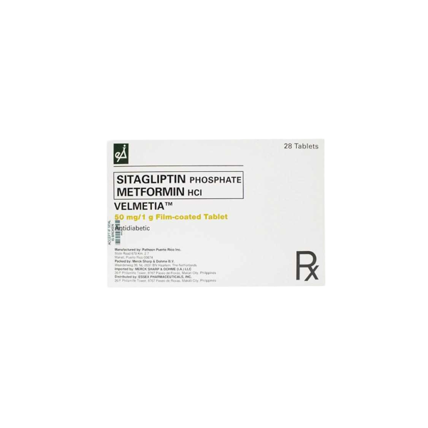 VELMETIA Sitagliptin Phosphate / Metformin Hydrochloride 50mg / 1g Film ...