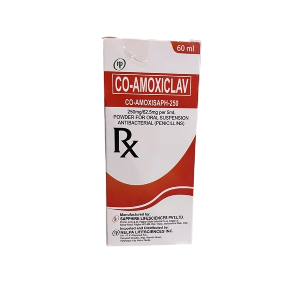 CO-AMOXISAPH-250 Co-Amoxiclav 250mg / 62.5mg per 5mL Powder for Oral ...