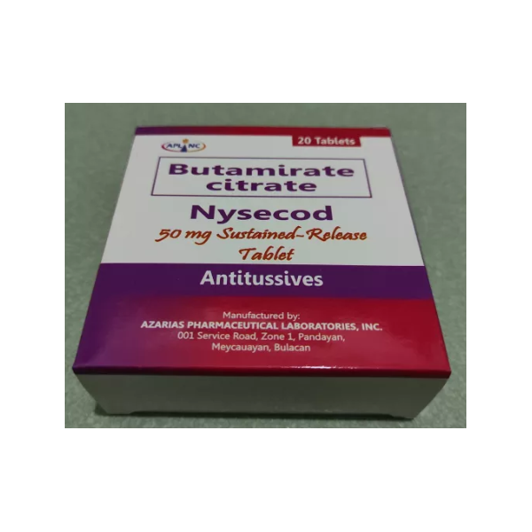NYSECOD Butamirate Citrate 50mg Sustained Release Tablet 100's price in ...
