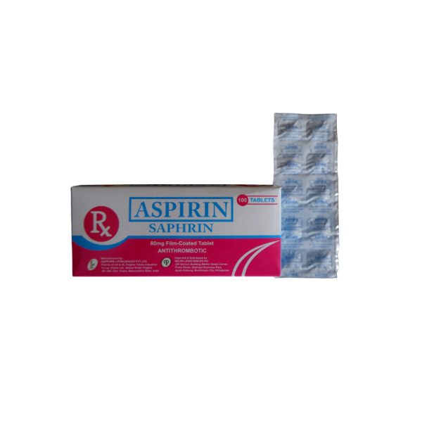SAPHRIN Aspirin 80mg Film-Coated Tablet 100's price in the Philippines ...