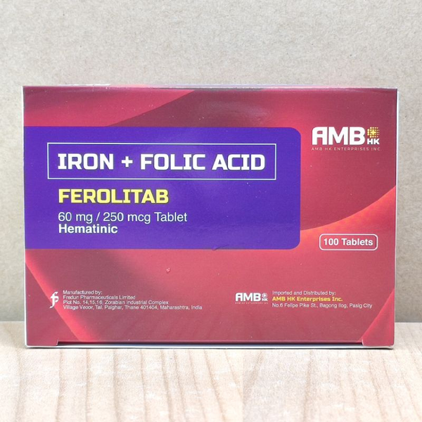 FEROLITAB Iron / Folic Acid 60mg / 250mcg Tablet 100's price in the ...