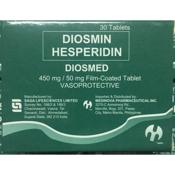 DIOSMED Diosmin / Hesperidin 450mg / 50mg Film-Coated Tablet 1's price ...
