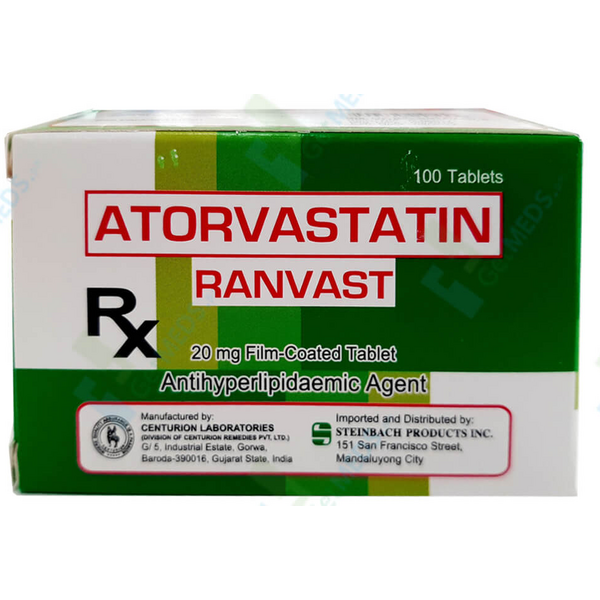 RANVAST Atorvastatin Calcium 20mg Film-Coated Tablet 100's price in the ...