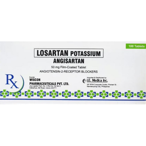 Buy Angisartan losartan potassium 50mg film-coated tablet 100's online ...
