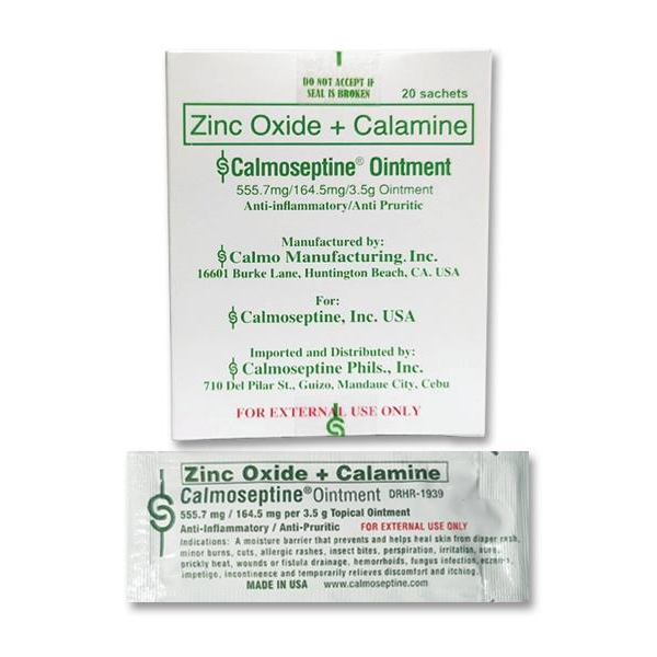 SAPHCLAMINE Zinc Oxide / Calamine 555.7mg / 164.5mg per 3.5 g Ointment ...