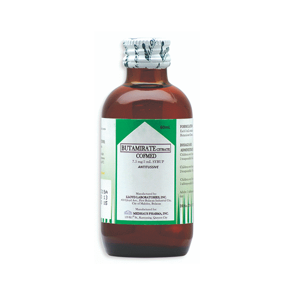 COFMED Butamirate Citrate 7.5mg / 5mL Syrup 60mL price in the ...
