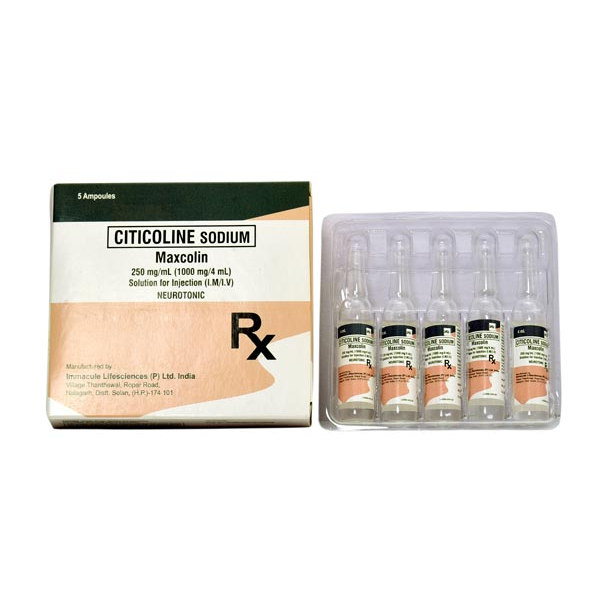 MAXCOLIN Citicoline Sodium 250mg / mL Solution for IM/IV Injection 4mL ...