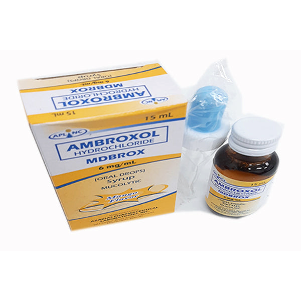 MDBROX Ambroxol Hydrochlordie 6mg / mL Syrup (Oral Drops) 15mL Mango ...