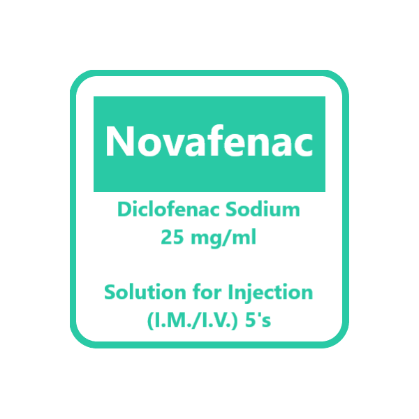 NOVAFENAC Diclofenac Sodium 25mg / mL Solution for IM/IV Injection 3mL ...