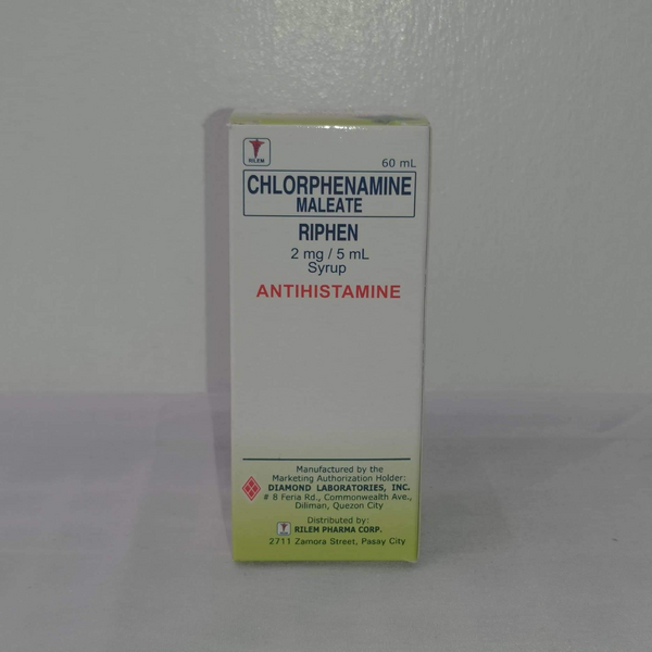 Buy Riphen chlorphenamine maleate 2mg / 5ml syrup 60ml online with ...