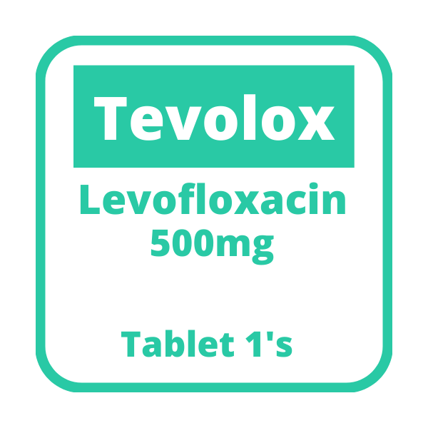 Buy Tevolox levofloxacin 500mg film-coated tablet 1's online with ...