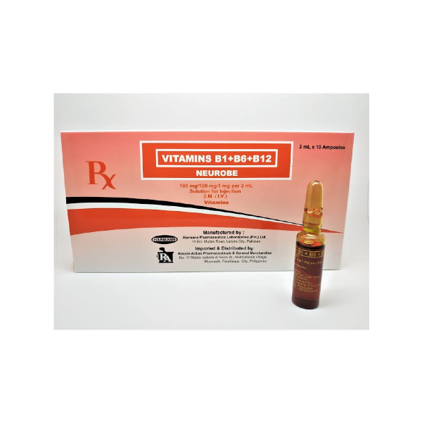 NEUROBE Vitamin B Complex 100mg / 100mg / 1mg per 3mL Solution for IM ...