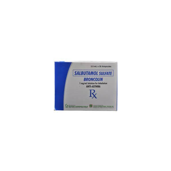 BRONCOLIN Salbutamol Sulfate 1mg / mL Solution for Inhalation 2.5mL 30 ...