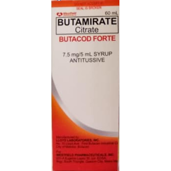 BUTACOD FORTE Butamirate Citrate 7.5mg / 5mL Syrup 60mL price in the ...