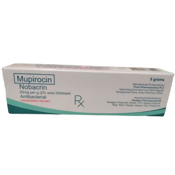 NOBACRIN Mupirocin 20mg / g (2.0%) Ointment 5g price in the Philippines ...