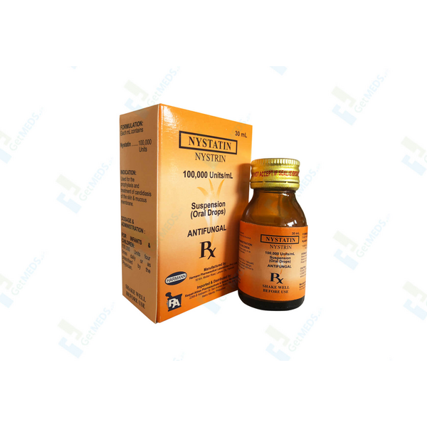 NYSTRIN Nystatin 100, 000 Units / mL Suspension (Oral Drops) 30mL price ...