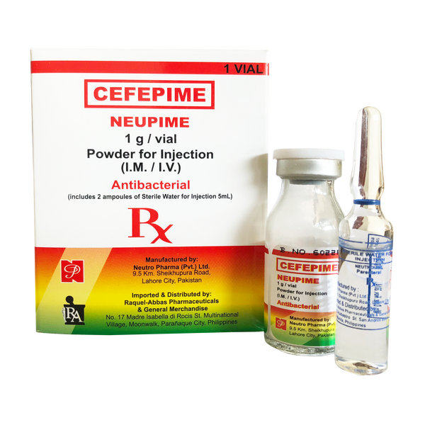 NEUPIME Cefepime Hydrochloride 1g per vial Powder for IM/IV Injection 1 ...
