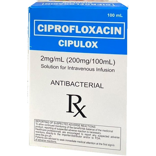 CIPULOX Ciprofloxacin 2mg / mL (200mg / 100mL) Solution for IV Infusion ...